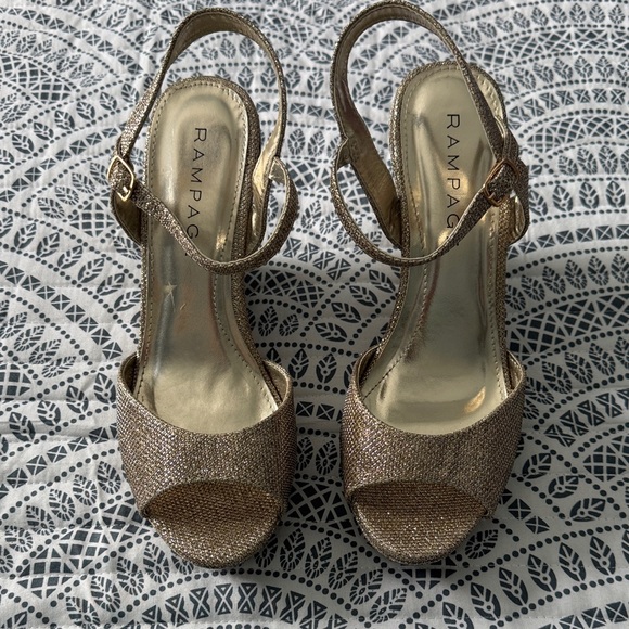 Rampage | Shoes | Rampage Sparkling Gold Platform Sandals | Poshmark